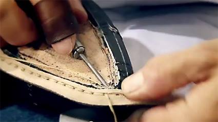 The manufacturing process for Cowboy Boots called Goodwear Welted!