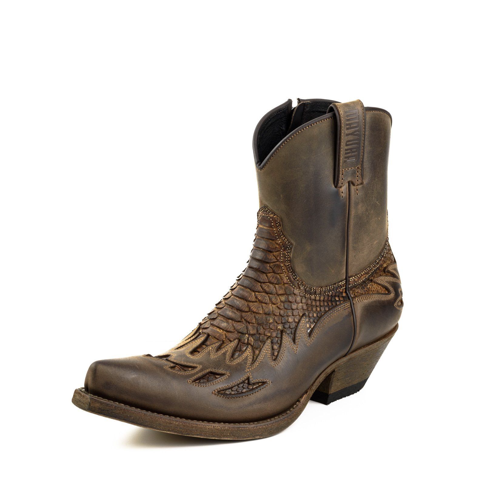 Botins Cowboy Country e Western de Homem 12 Couro Castanho e Castanho ...