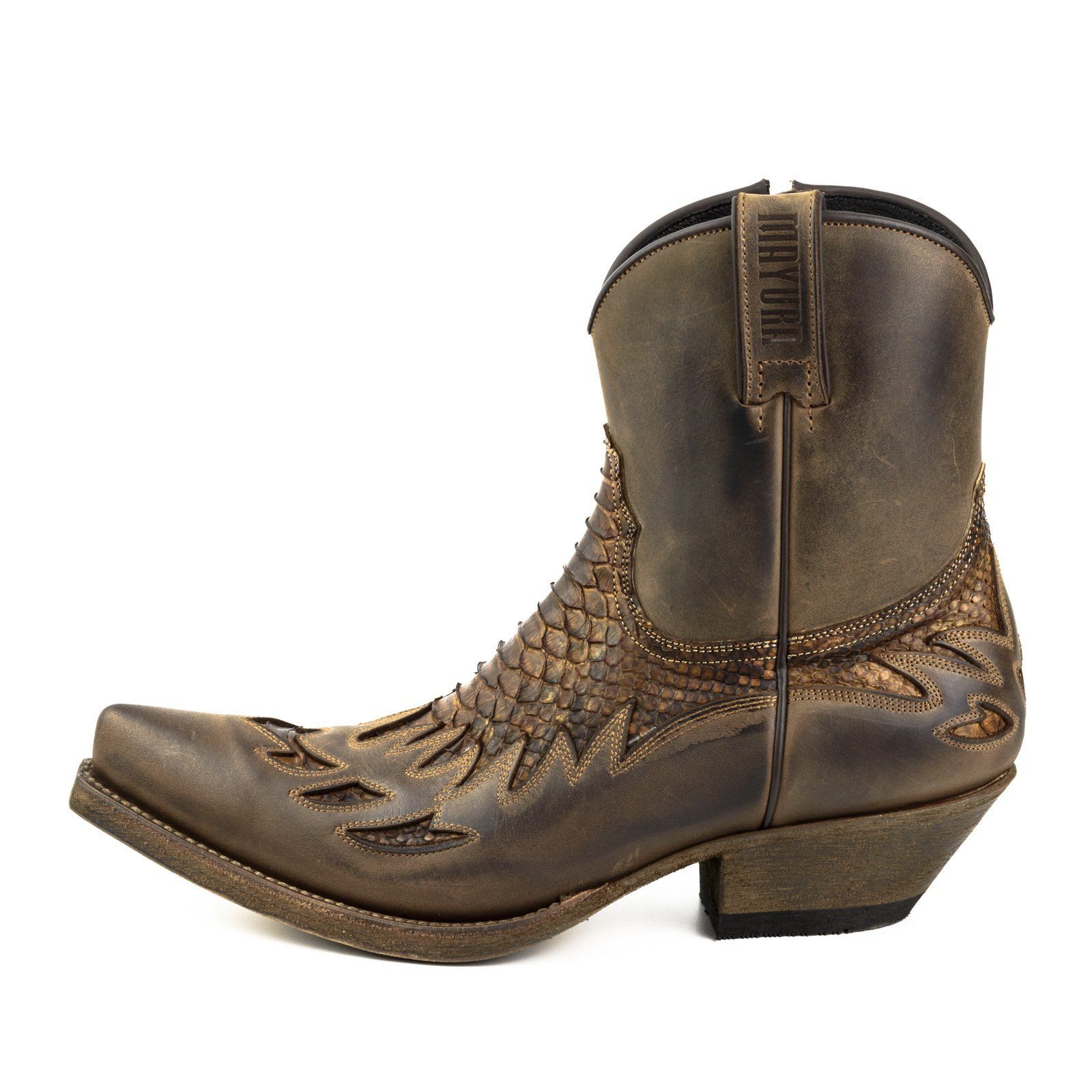 Botins Cowboy Country e Western de Homem 12 Couro Castanho e Castanho ...