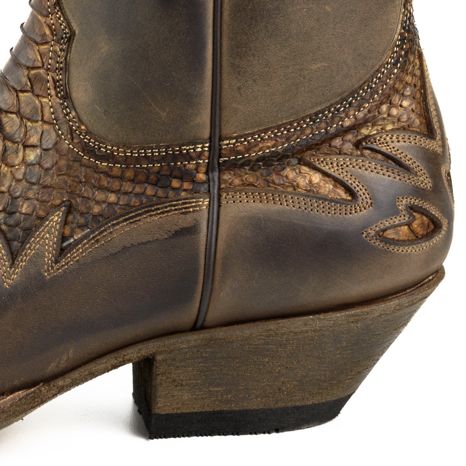 Botins Cowboy Country e Western de Homem 12 Couro Castanho e Castanho ...