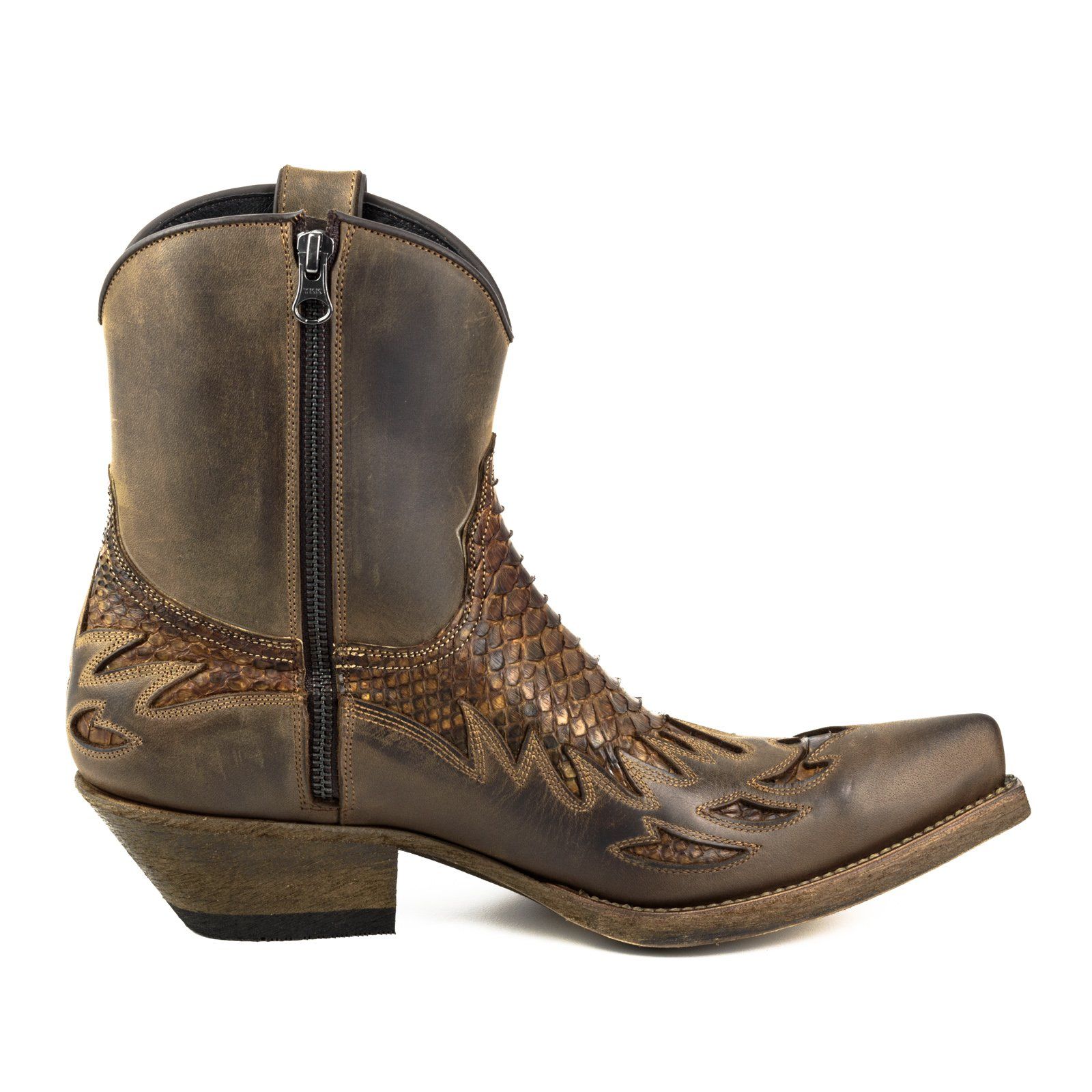 Botins Cowboy Country e Western de Homem 12 Couro Castanho e Castanho ...