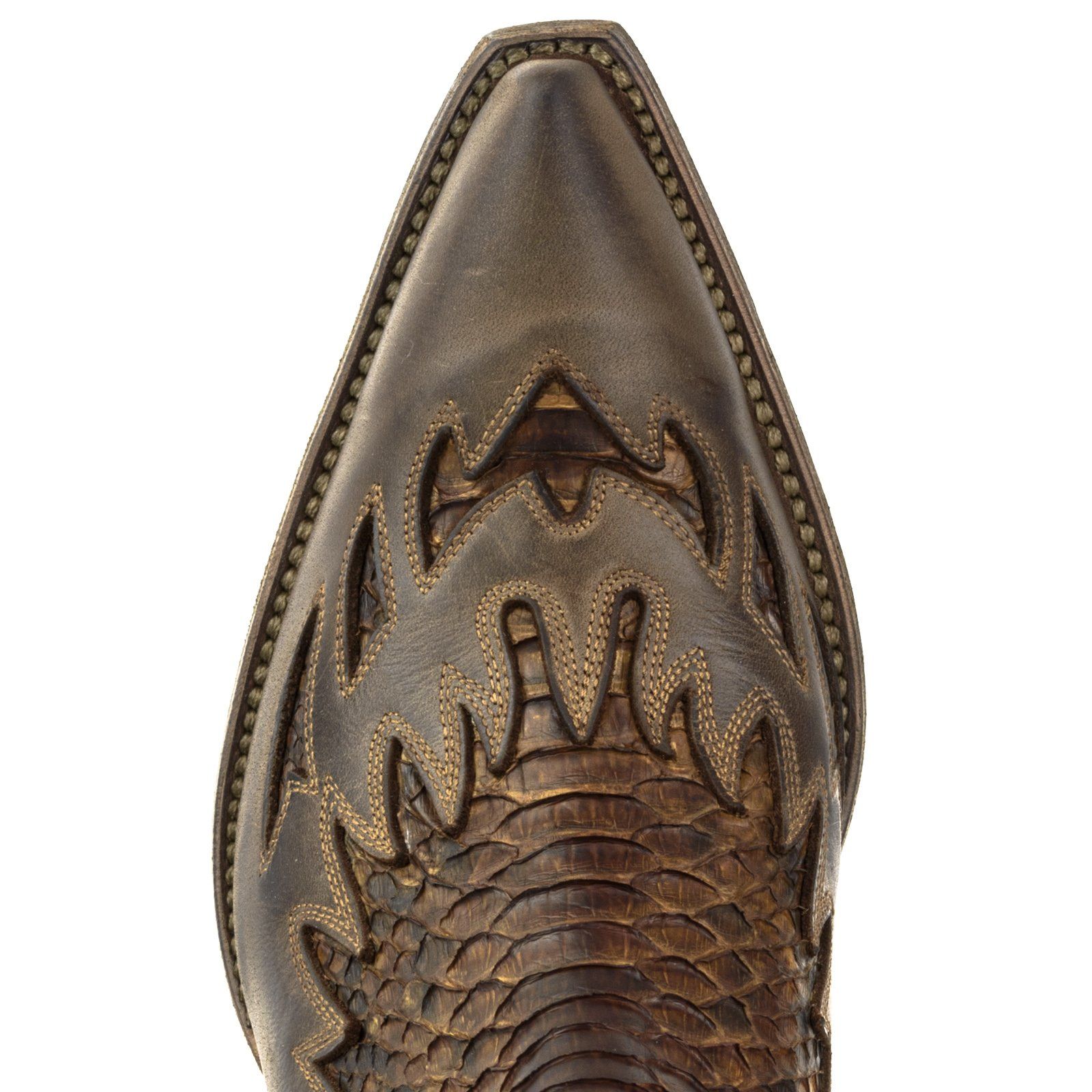 Botins Cowboy Country e Western de Homem 12 Couro Castanho e Castanho ...