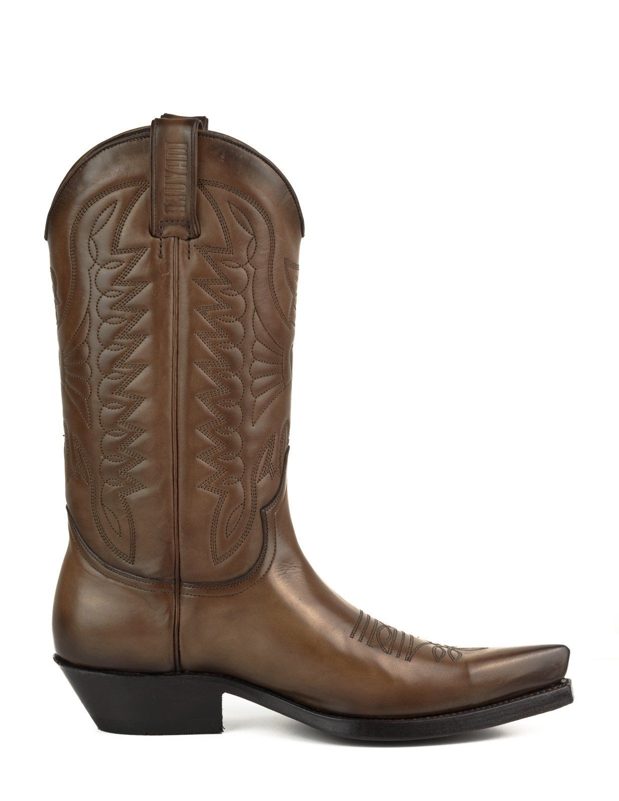 Botas Cowboy Country e Western de Homem e Mulher 1920 Couro Castanho