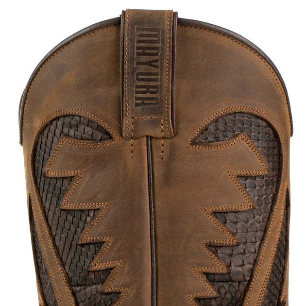 Botas Cowboy Country Western de Homem 2567 Couro Castanho e Preto Exótico