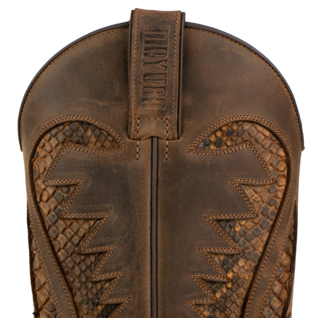 Men's Country Western Cowboy Boots 2567 Leather Brown and Exotic Brown